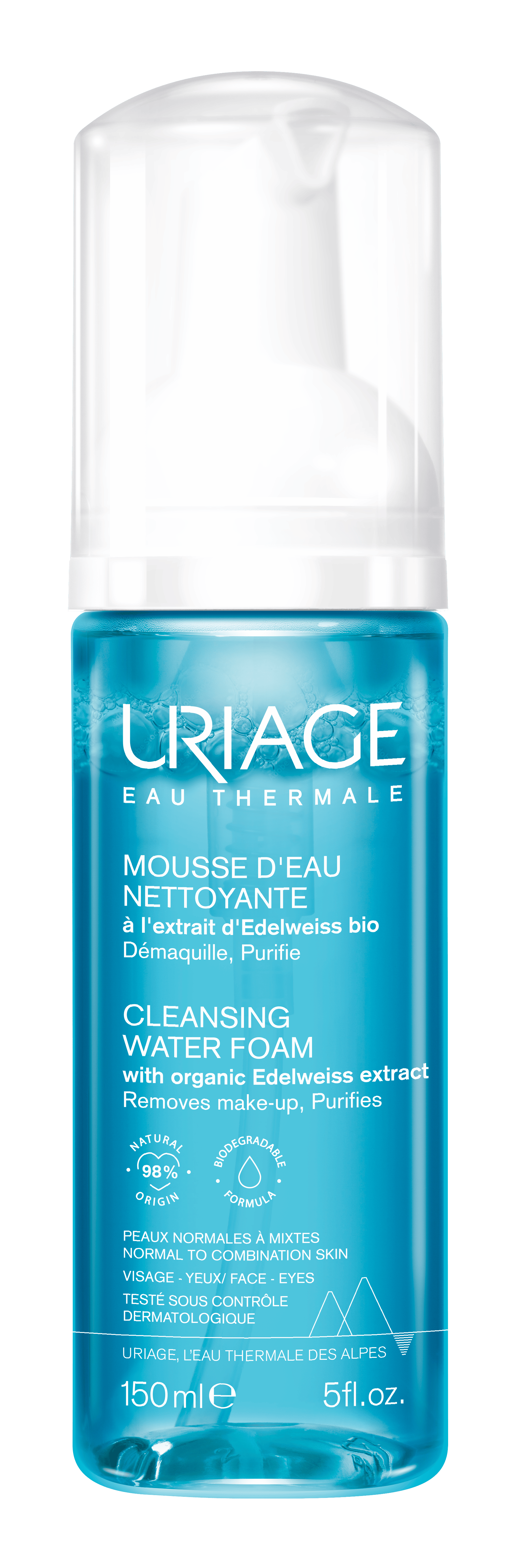 Uriage Cleansing Water Foam - Καθαριστικός Αφρός Μακιγιάζ, 150ml ...
