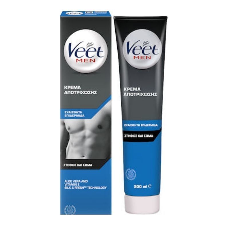Veet Men For Sensitive Skin - Κρέμα Αποτρίχωσης Για Στήθος Και Πλάτη Γ ...